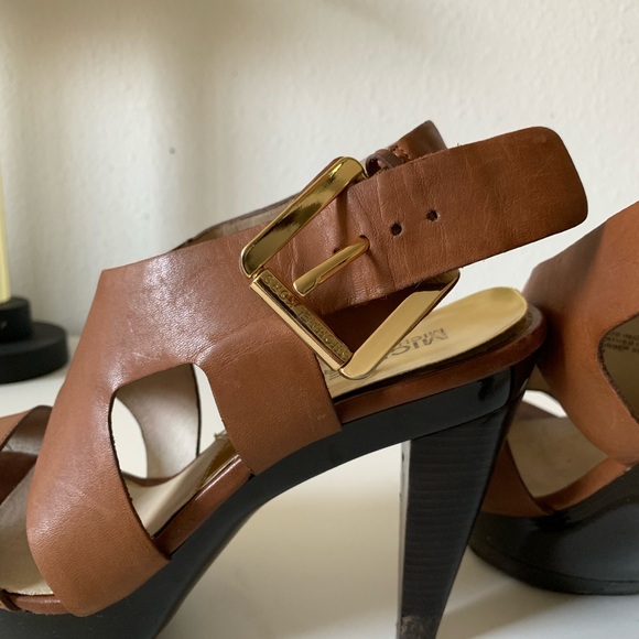 MICHAEL Michael Kors | Shoes | Brown Leather Michael Kors Heels | Poshmark